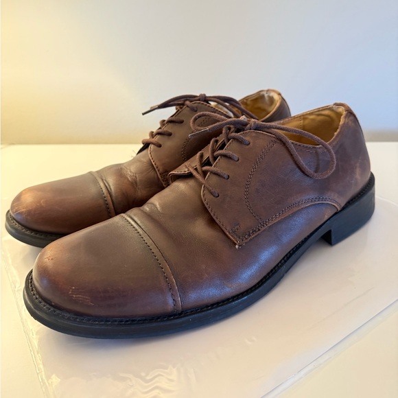 Chaps | Shoes | Chaps Captoe Oxford Brown Leather Mens Shoes | Poshmark
